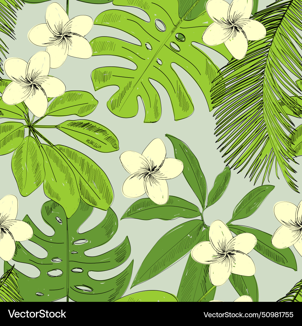 Tropical seamless pattern Royalty Free Vector Image