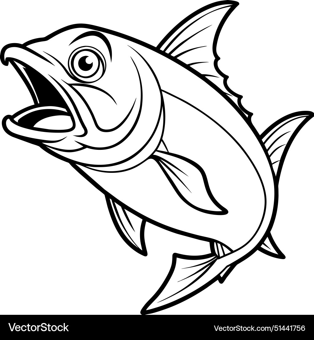 Amberjack fish screams icon Royalty Free Vector Image