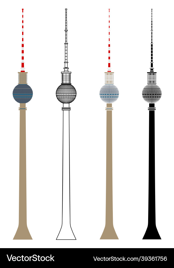 Berlin tv tower in germany Royalty Free Vector Image