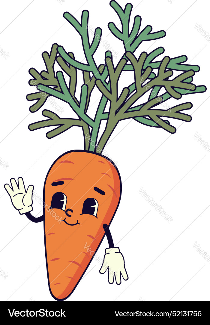 Cartoon carrot with funny face Royalty Free Vector Image
