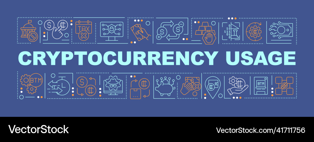 Crypto Concepts - Word Banner Royalty Free Vector Image