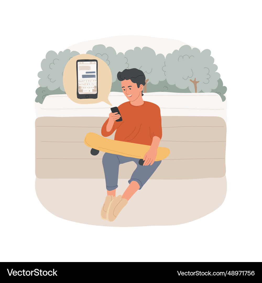 Getting message isolated cartoon Royalty Free Vector Image