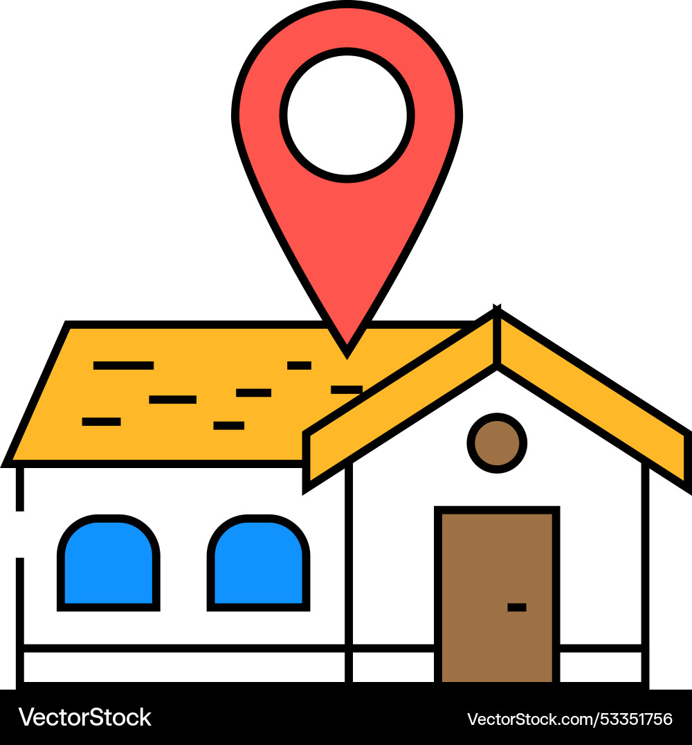 Home map location icon color Royalty Free Vector Image