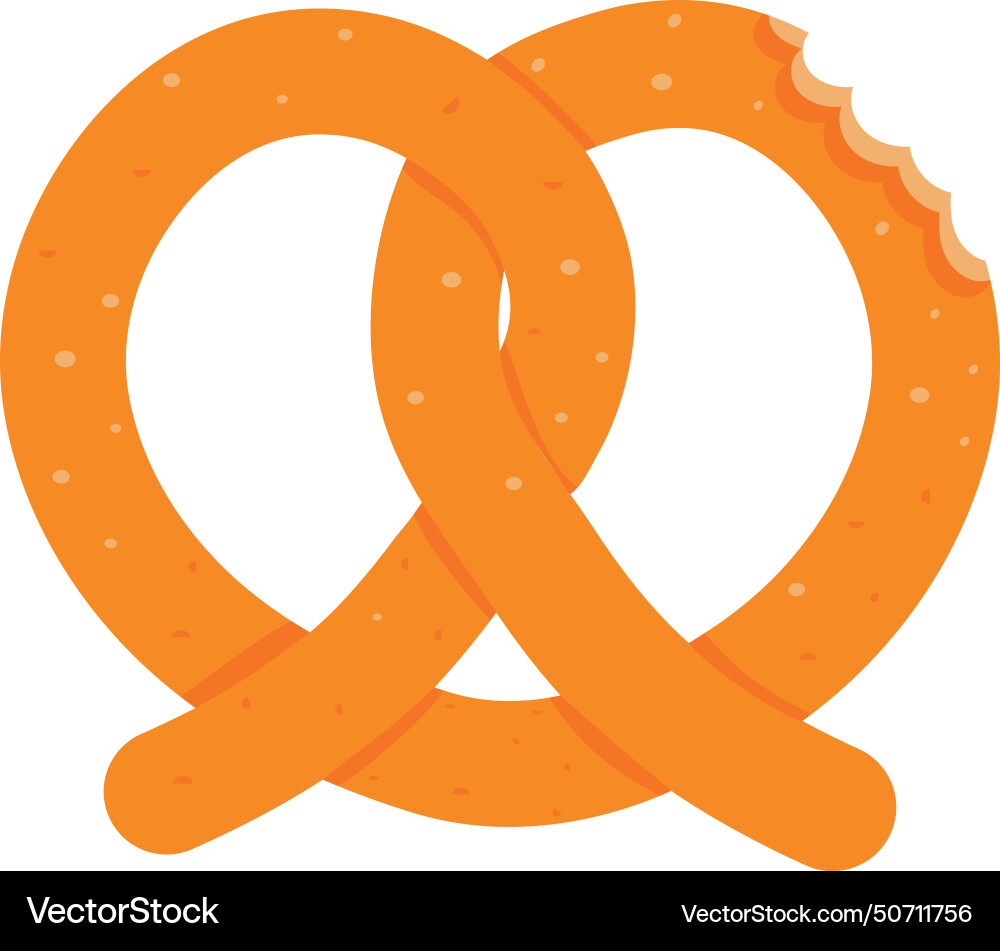 Pretzel with bite Royalty Free Vector Image - VectorStock