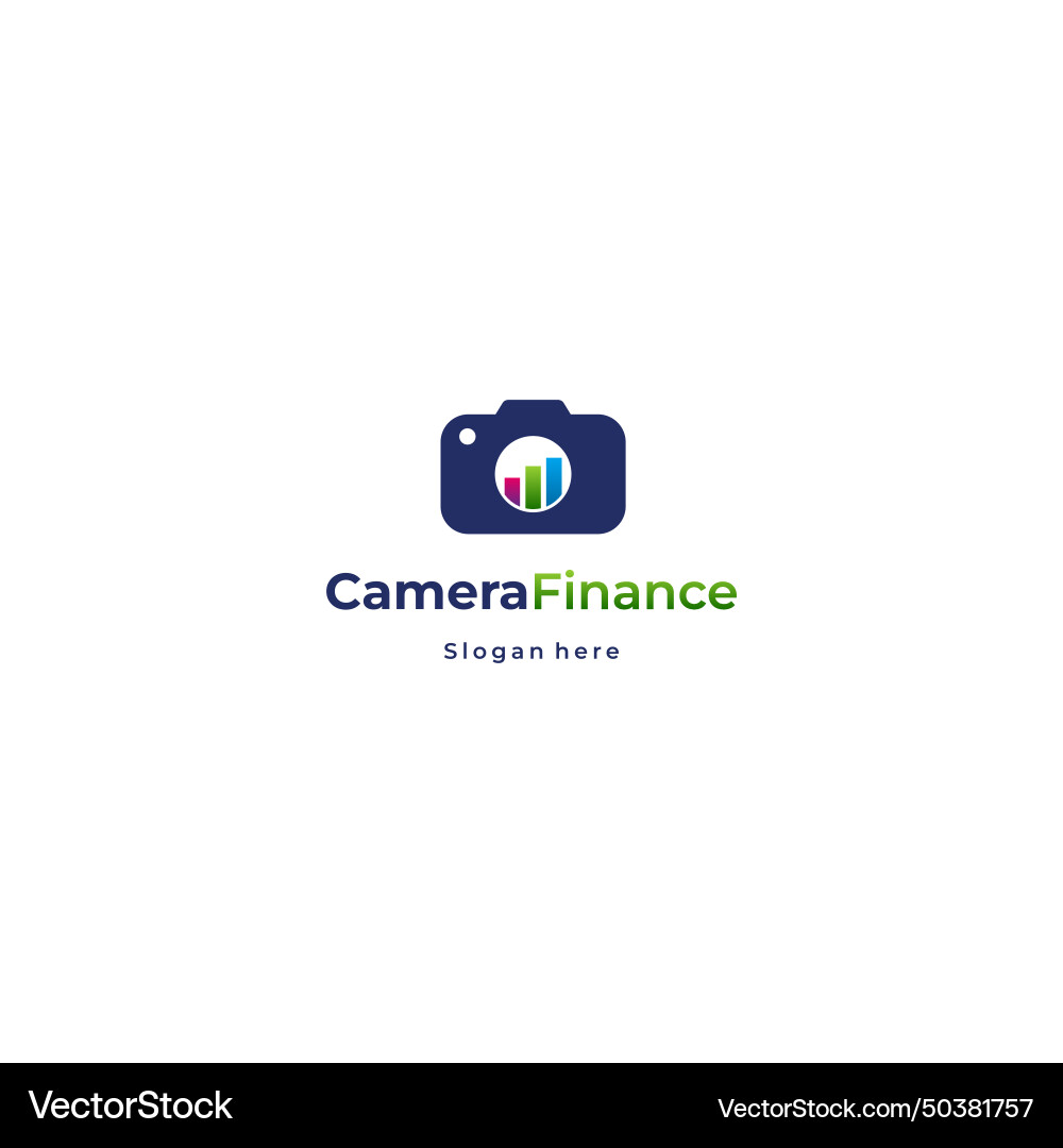 Camera combine with diagram logo design Royalty Free Vector