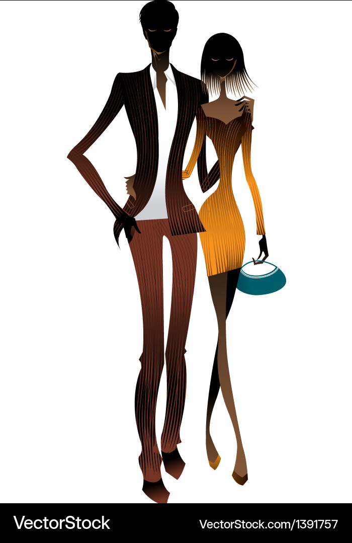 Couple standing together Royalty Free Vector Image