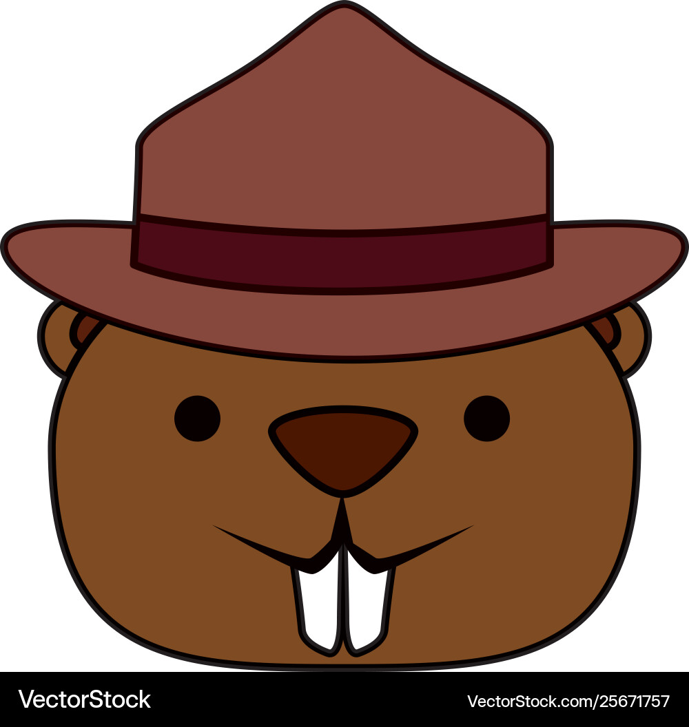 Cute Ranger Beaver Mascot Royalty Free Vector Image