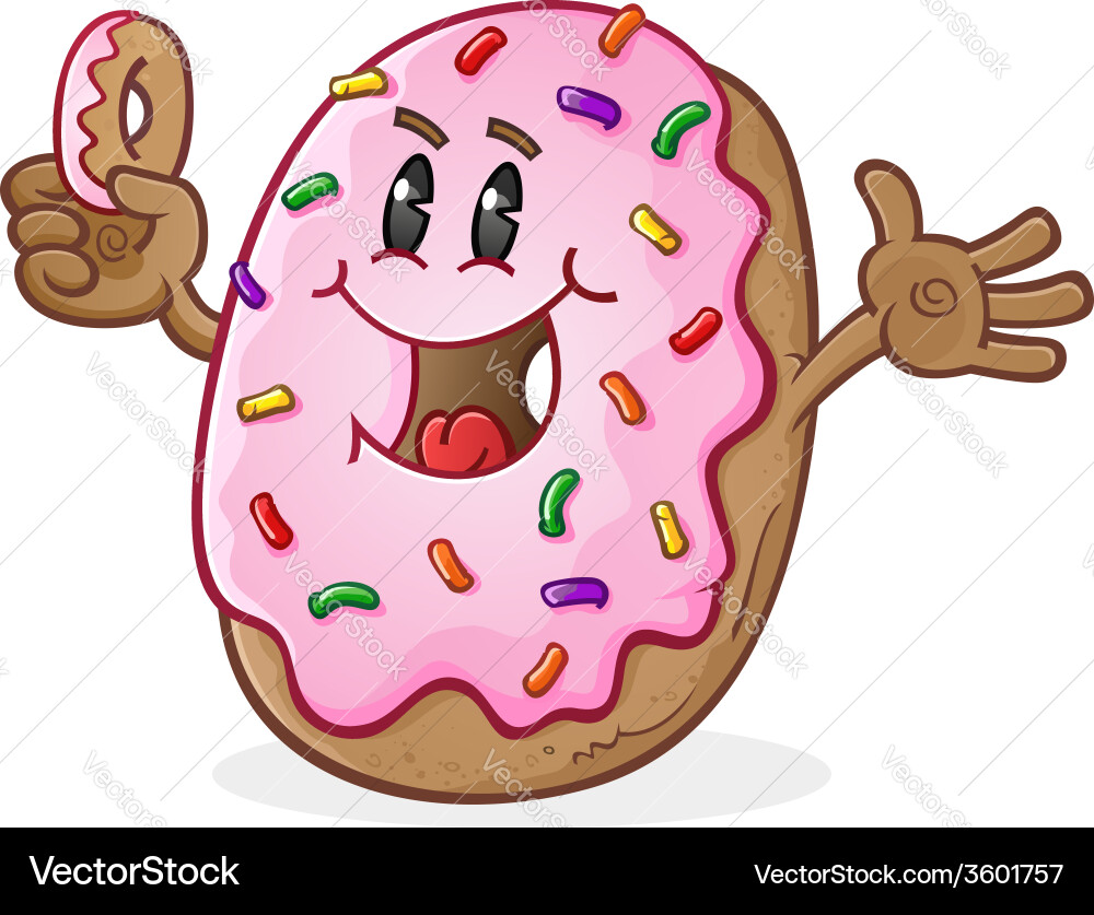 Donut cartoon character Royalty Free Vector Image