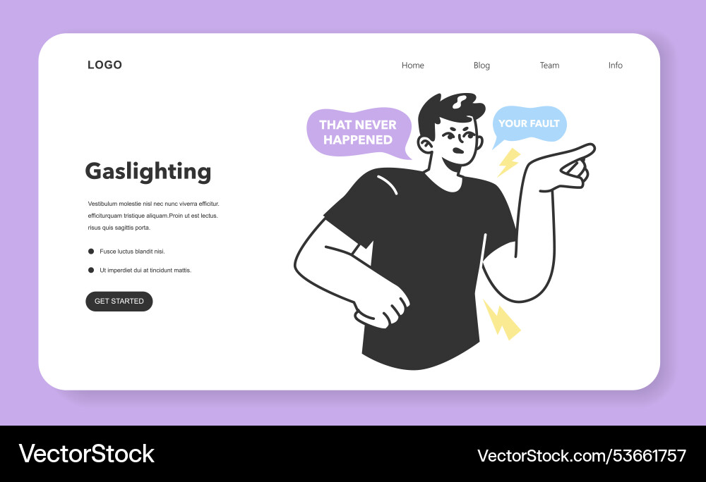 Gaslighting web banner or landing page Royalty Free Vector