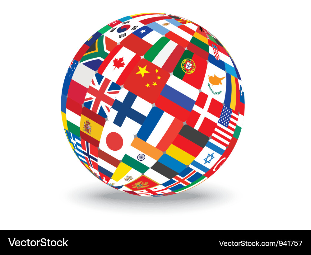 Global Flags Sphere Royalty Free Vector Image - VectorStock