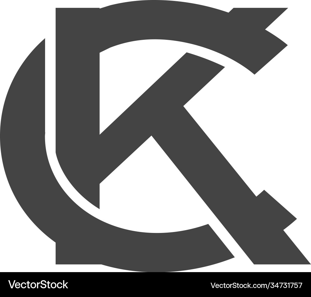 KC Monogram Lettermark Logo Royalty Free Vector Image