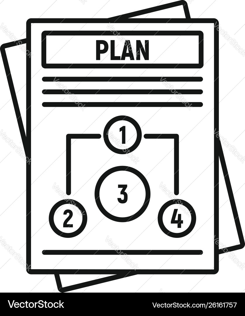 Management plan icon outline style Royalty Free Vector Image
