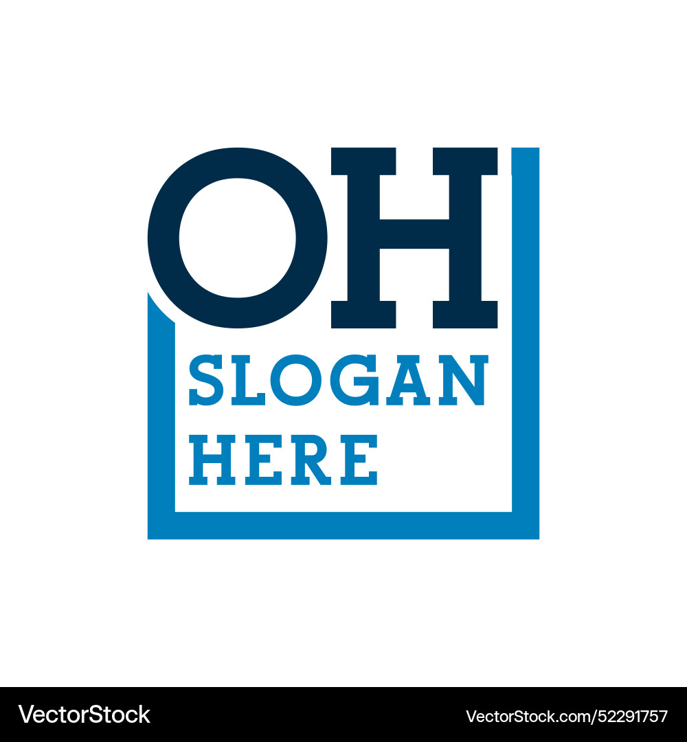 Minimal initials logo letters o and h oh initial Vector Image