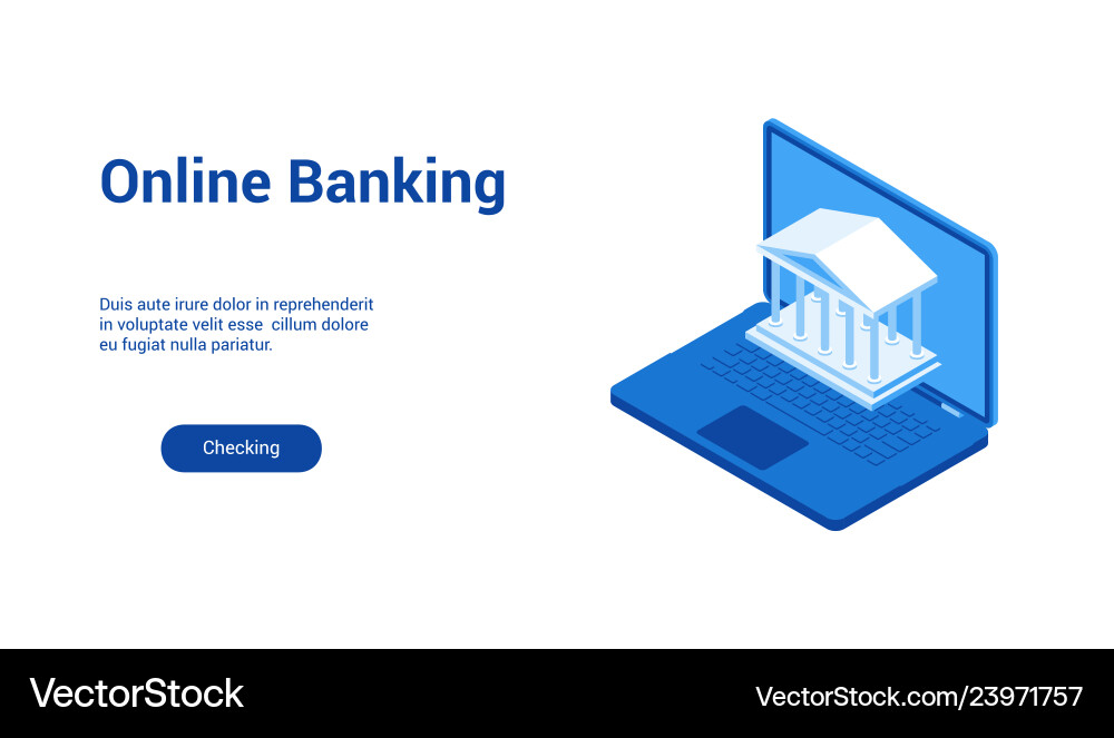 Online banking lp template 2 Royalty Free Vector Image
