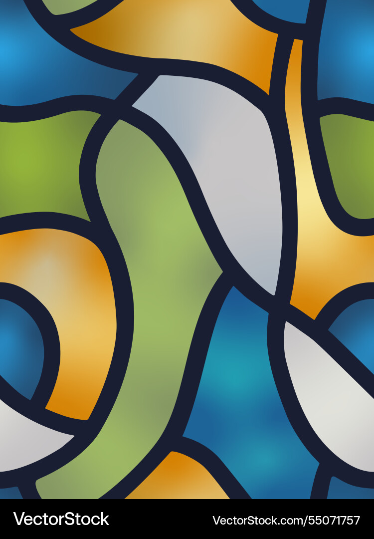 Seamless abstract stained glass pattern with bold Vector Image