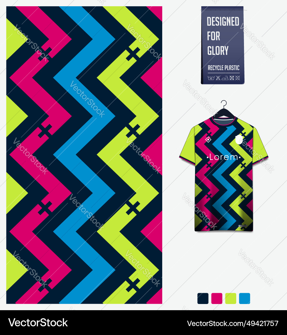 Soccer jersey pattern design zigzag Royalty Free Vector