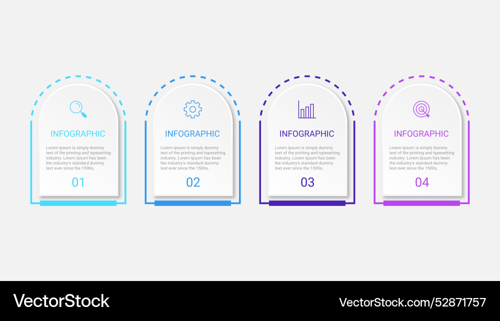 Timeline infographic template 4 step Royalty Free Vector