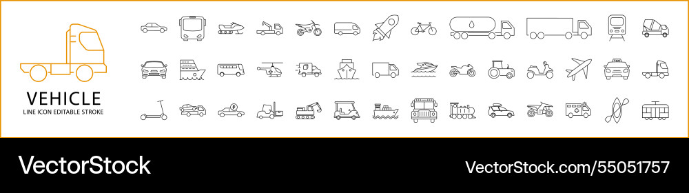 Vehicle icon set Royalty Free Vector Image - VectorStock