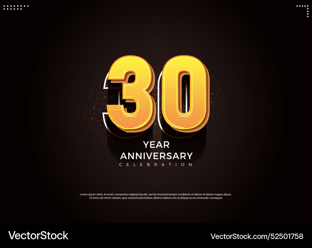 30th anniversary celebration party design premium Vector Image
