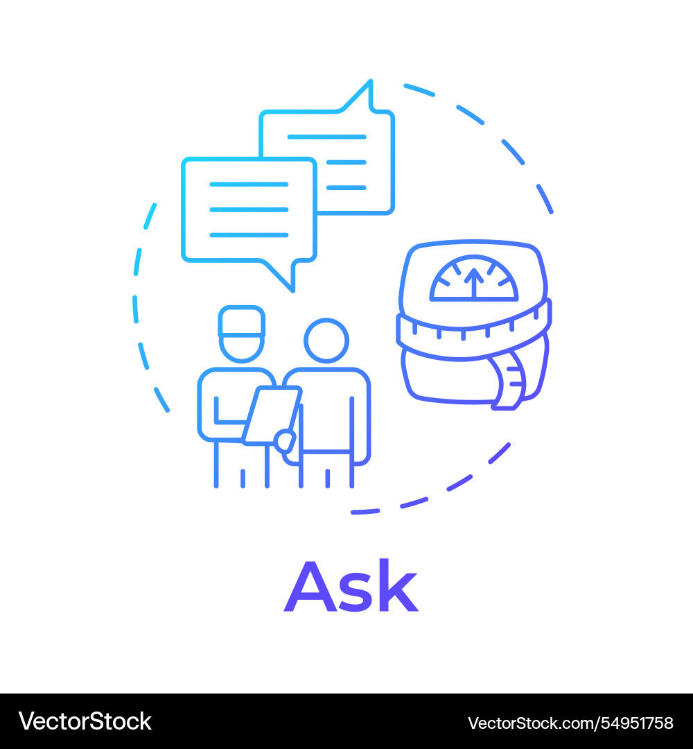 Ask blue gradient concept icon Royalty Free Vector Image