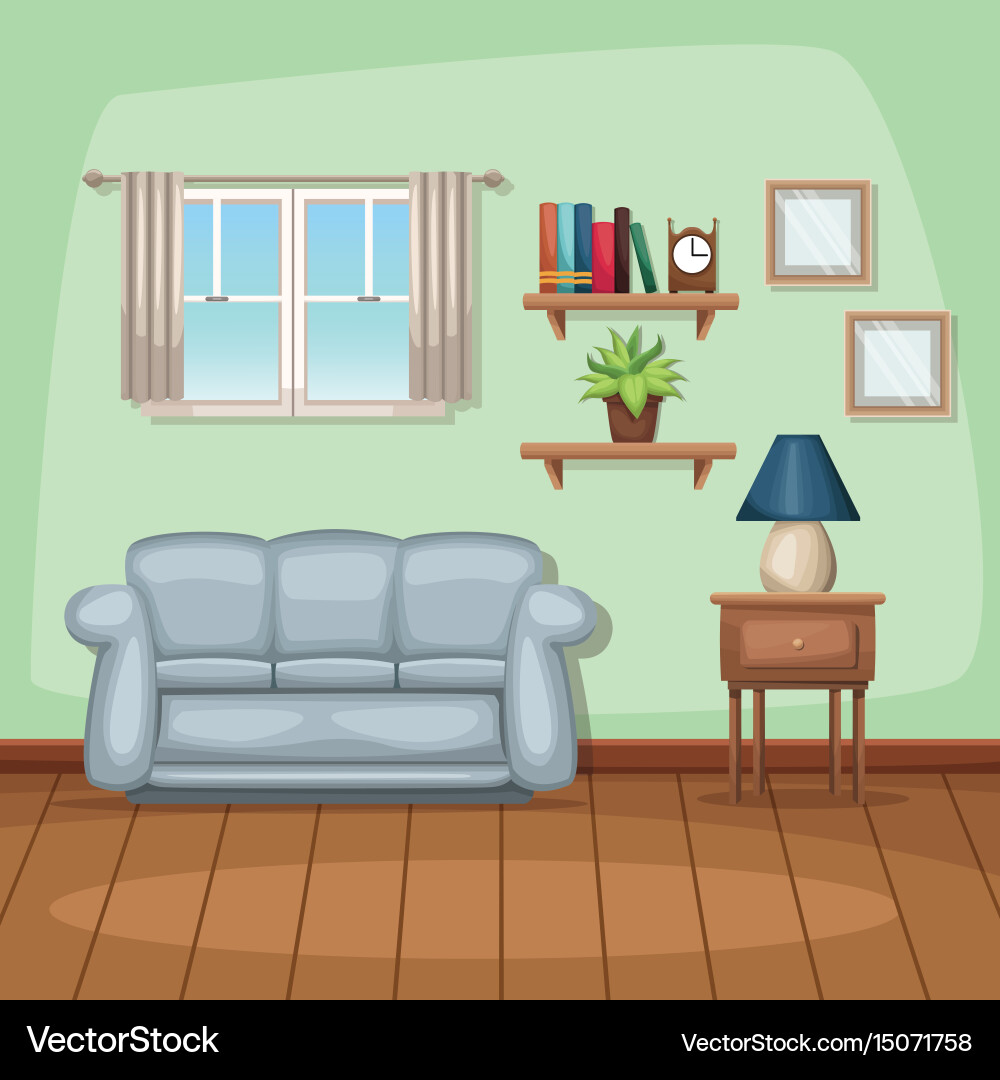 Background living room home scene Royalty Free Vector Image