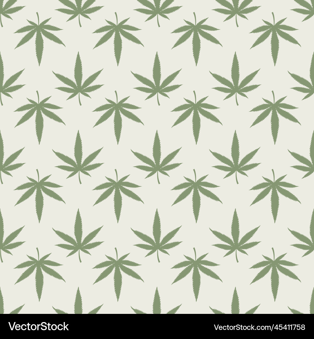 Cannabis seamless pattern marijuana leaves hemp Vector Image