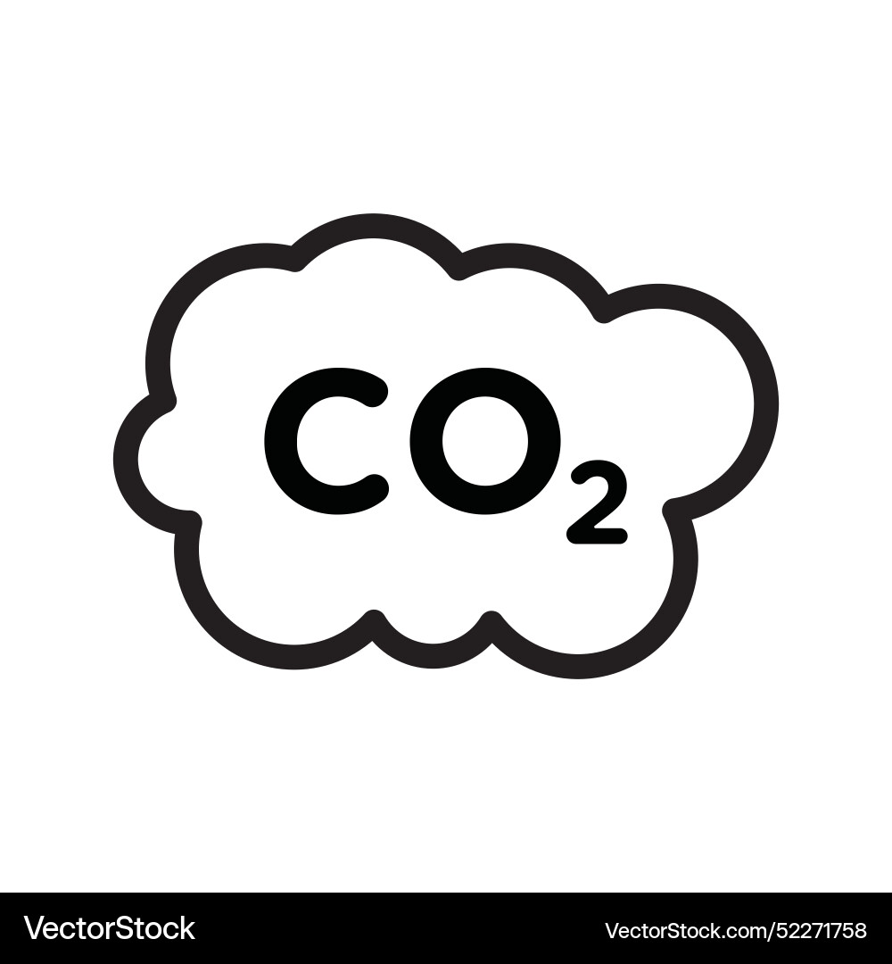 Co2 gas carbon dioxide icon black line art logo Vector Image