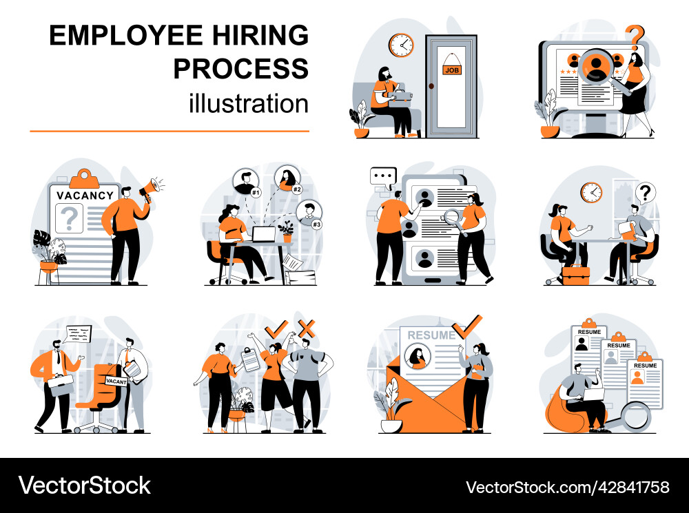 Employee Recruitment Process Royalty Free Vector Image