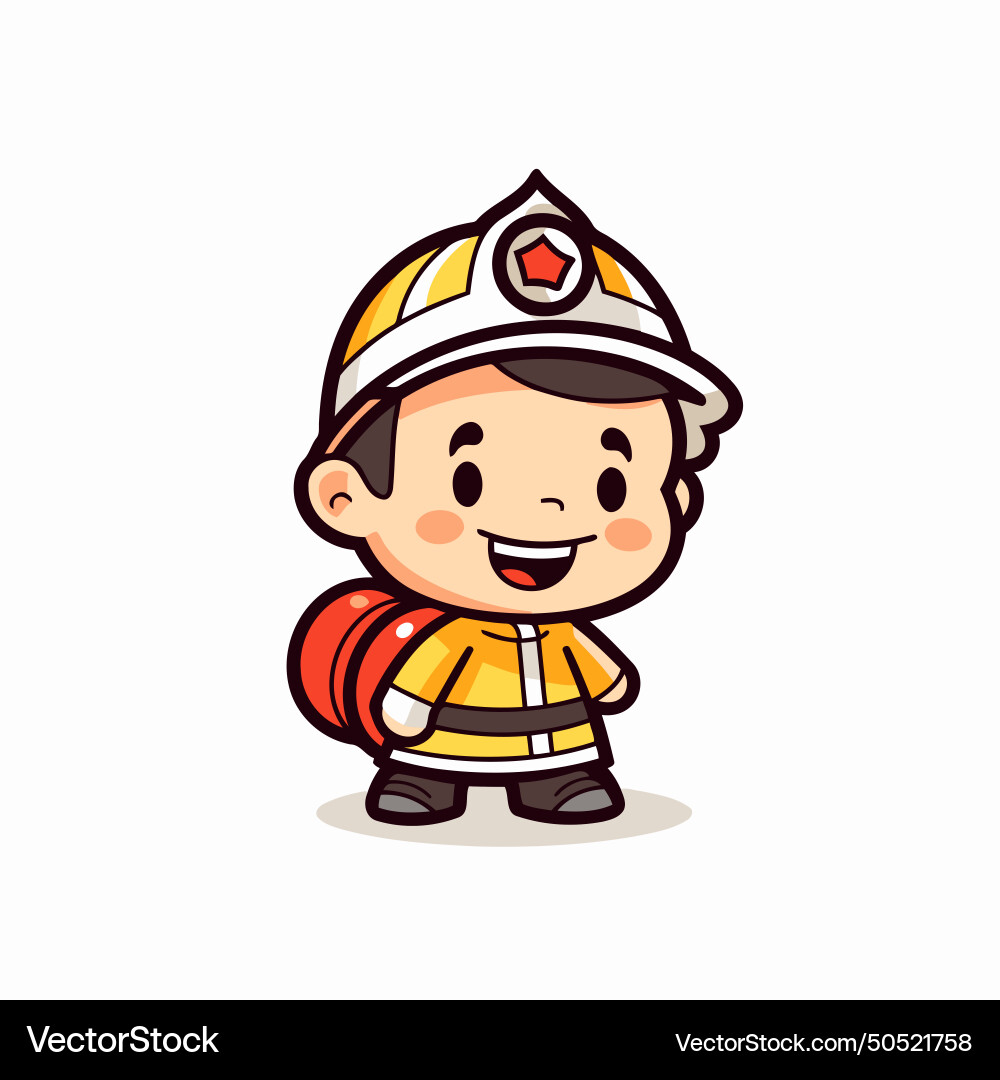 Fireman - cute cartoon Royalty Free Vector Image