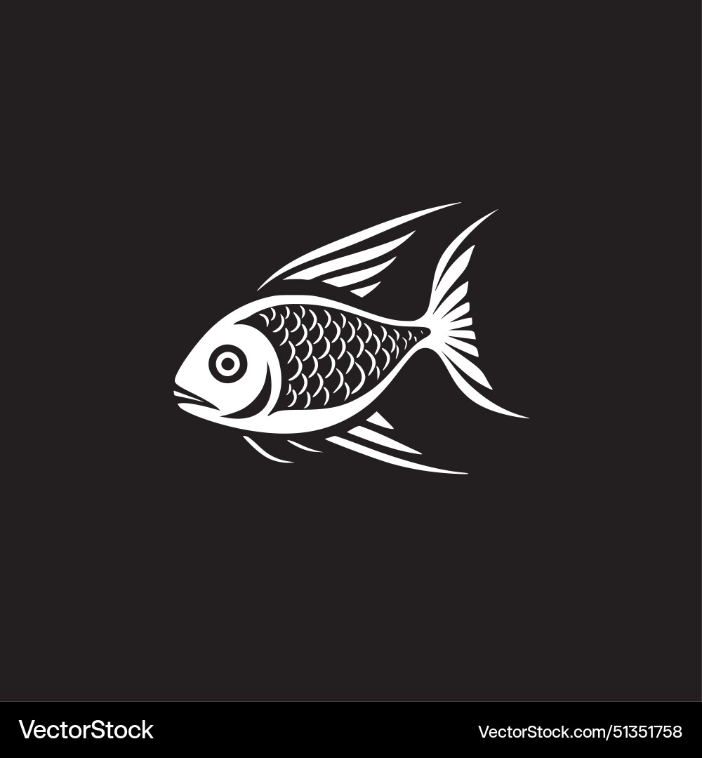 Fish - black and white isolated icon Royalty Free Vector