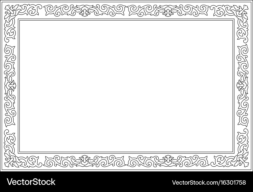 Floral border pattern frame Royalty Free Vector Image
