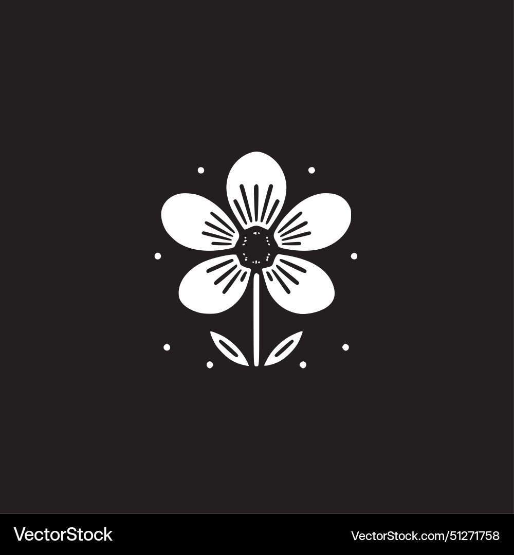 Flower - black and white isolated icon Royalty Free Vector