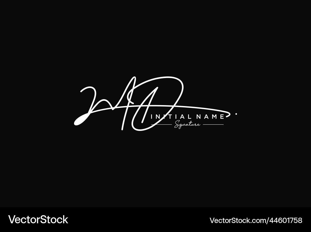 Initial md signature logo template hand drawn Vector Image
