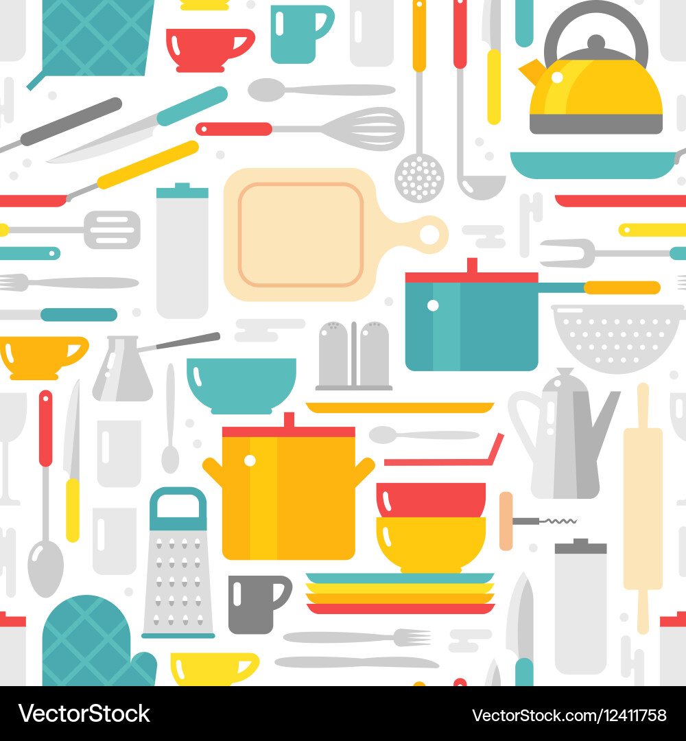 Kitchen Utensil Pattern Royalty Free Vector Image