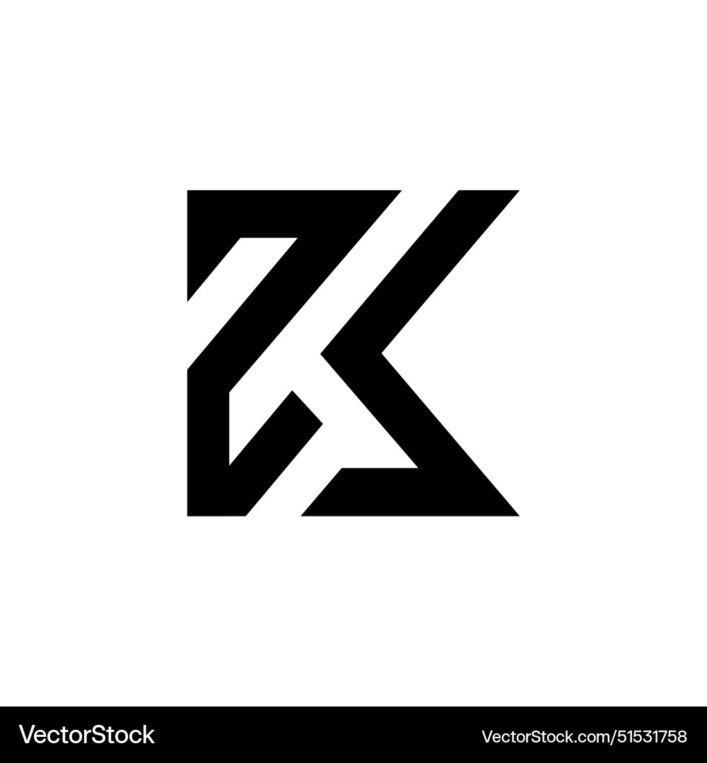 Letter zs or sz rectangle shape logo Royalty Free Vector