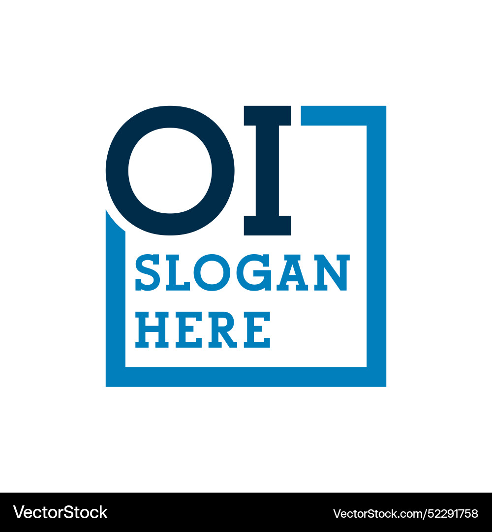 Minimal initials logo letters o and i oi initial Vector Image
