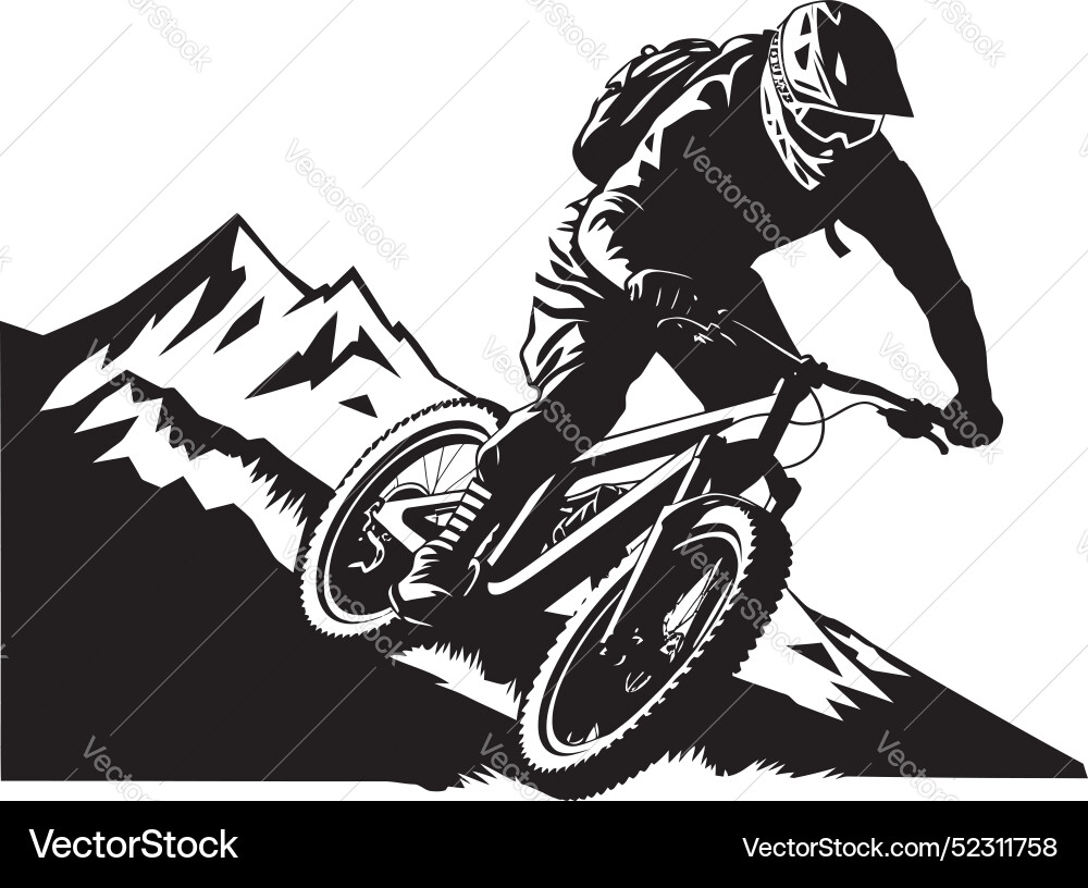 Mountain maverick black emblem icon steep slope Vector Image