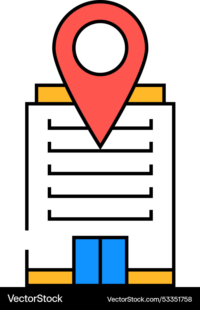 Office map location icon color Royalty Free Vector Image
