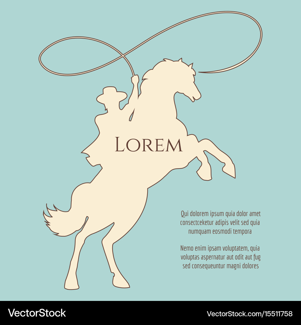 Rodeo Cowboy Silhouette Royalty Free Vector Image