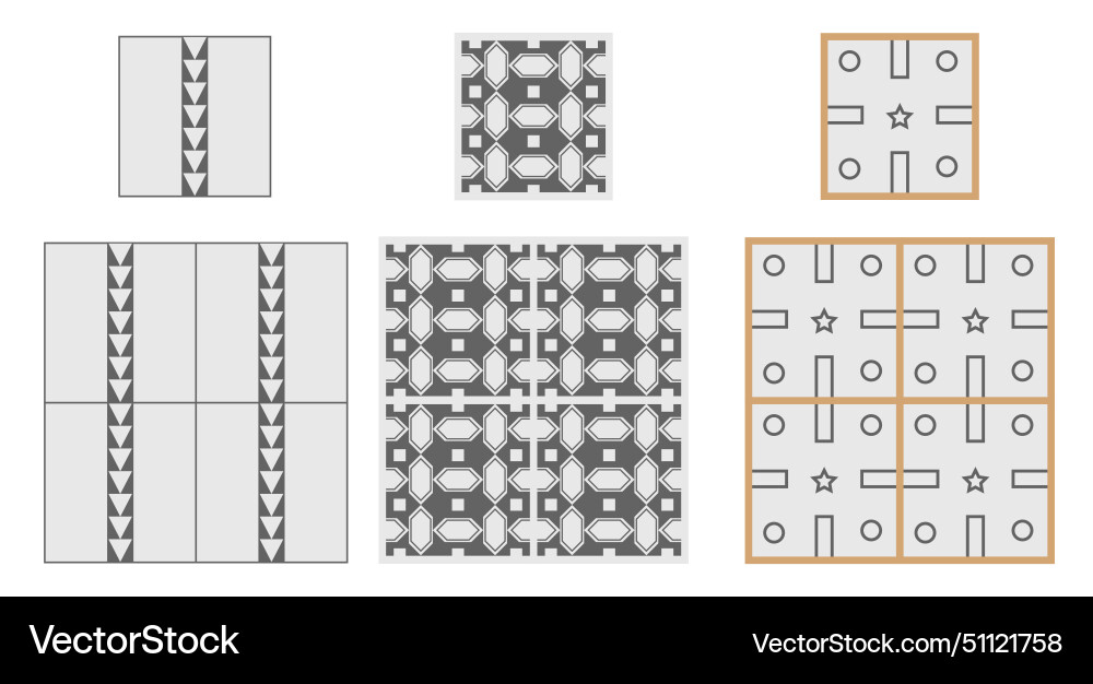 Set of patterned floor or wall tiles Royalty Free Vector