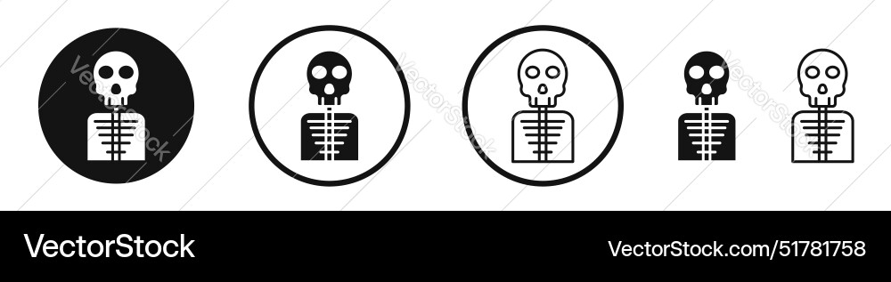 Skeleton line icon set Royalty Free Vector Image