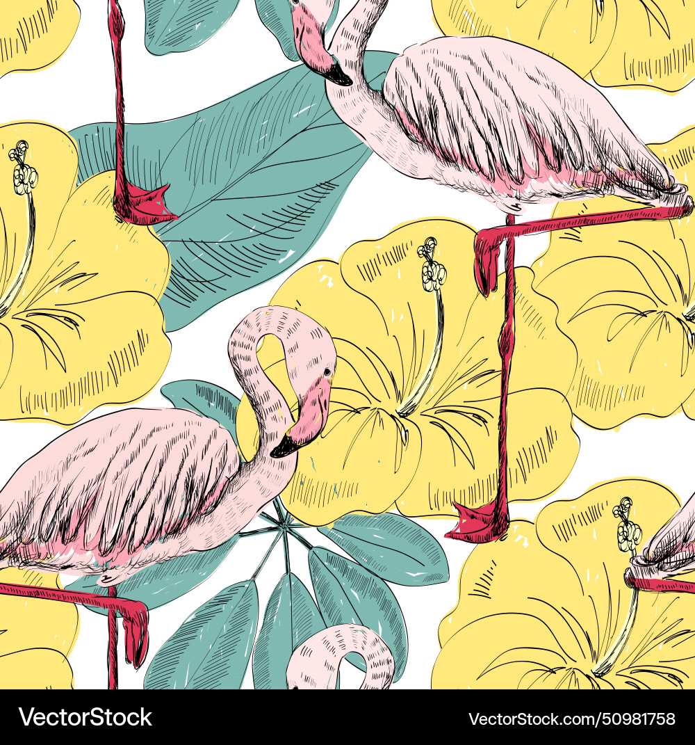 Tropical seamless pattern Royalty Free Vector Image