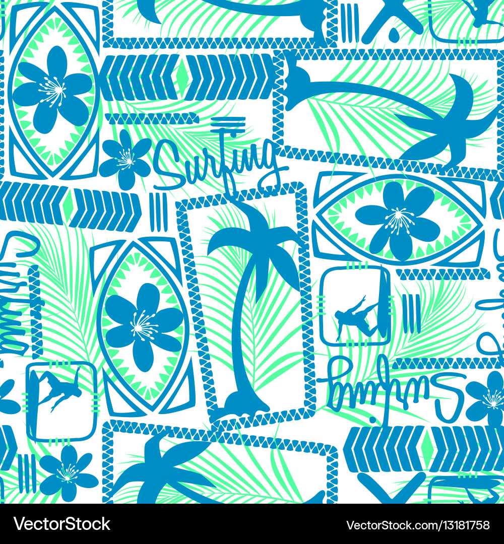 Tropical Tribal Surf Pattern Royalty Free Vector Image