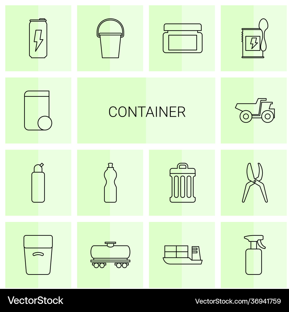 14 container icons Royalty Free Vector Image - VectorStock
