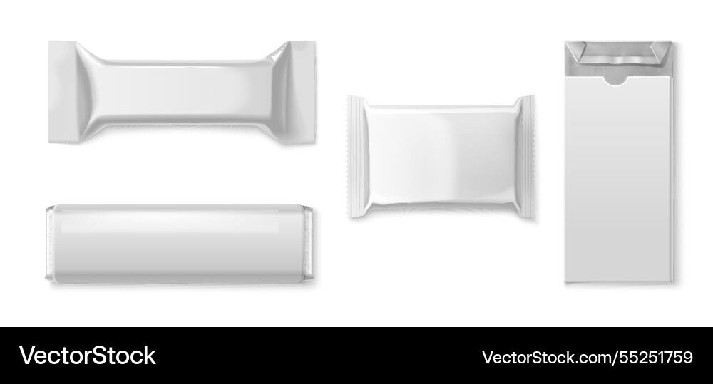 3d chocolate bar mockups set isolated on white Vector Image