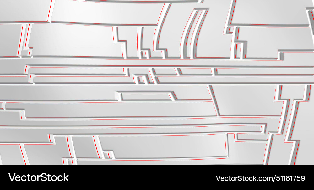 A white rectangle with parallel red lines Vector Image