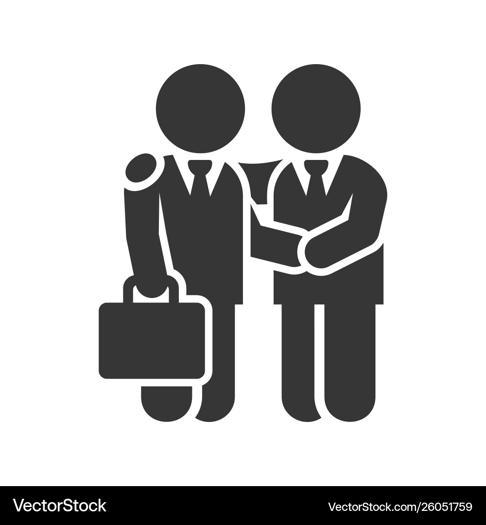 Business man handshake icon on white background Vector Image
