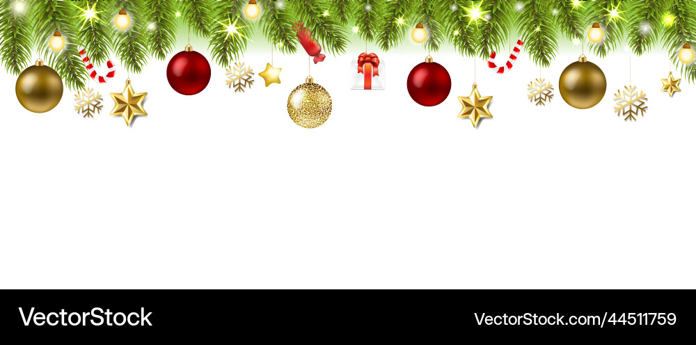 Christmas border isolated white background Vector Image