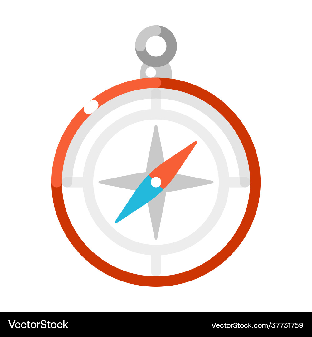 Colorful compass flat Royalty Free Vector Image