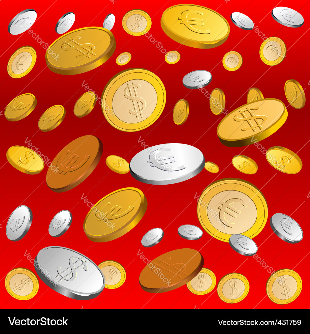 Gold and silver coins Royalty Free Vector Image